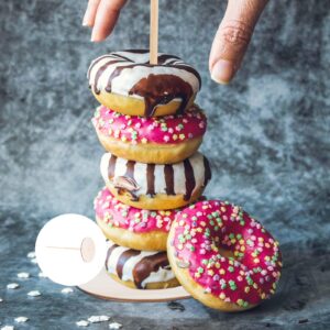 GANAZONO 3pcs Doughnut Bagel Display Doughnut Cake Donut Holder Wood Donut Stand Doughnut Holder Stand Donut Stands for Dessert Table Cart Stand Food Snacks Fried Shelf Wooden Bride