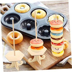 LIFKOME 8 pcs Wooden Donut Stand donut treat stand Doughnuts Stand donut display stand donut tree stand donut bar stand donuts stand for party Wooden Doughnut Holder Baby pendant household