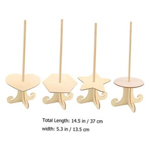 LIFKOME 8 pcs Wooden Donut Stand donut treat stand Doughnuts Stand donut display stand donut tree stand donut bar stand donuts stand for party Wooden Doughnut Holder Baby pendant household