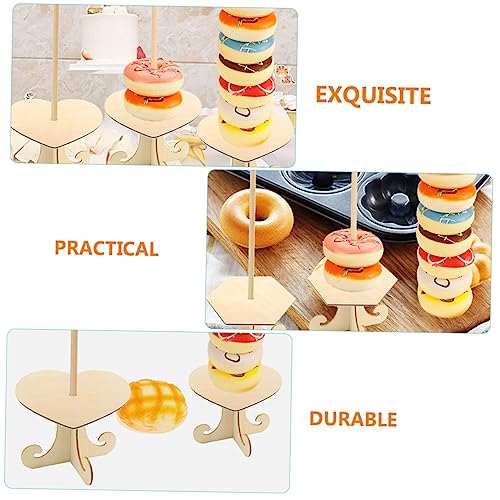 LIFKOME 8 pcs Wooden Donut Stand donut treat stand Doughnuts Stand donut display stand donut tree stand donut bar stand donuts stand for party Wooden Doughnut Holder Baby pendant household