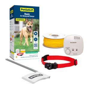 petsafe basic in-ground pet fence – from the parent company of invisible fence brand - underground electric pet fence system with waterproof and battery-operated training collar