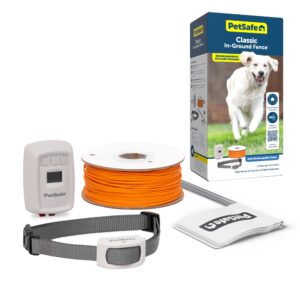 petsafe classic in-ground fence for dogs and cats - from the parent company of invisible fence brand - includes 500 ft of wire - expandable coverage up to 5 acres