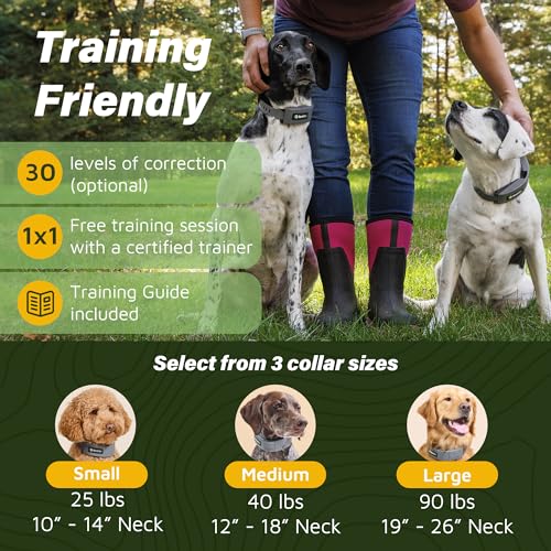 SpotOn GPS Dog Fence, App Based Wireless Dog Fence Collar, Waterproof, Reliable 128 Satellite Network GPS Dog Fence System, Battery Powered Virtual Dog GPS Tracker for All Terrain Large/AT&T