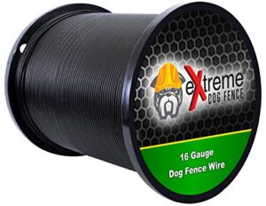 thick dog fence boundary wire - 500 feet of high performance in-ground electric dog fence wire -16 gauge (awg) long lasting perimeter wire - by extreme dog fence