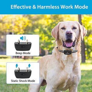 MASBRILL Electric Fence for Dogs-Underground Dog Fence Containment System In-Ground Electric Dog Fence 2 Dogs-Rechargeable Waterproof Collar with Tone/Static Shock Correction Covers up to 3/4 Acre