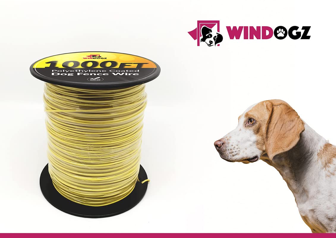 Dog Fence wire for electric Dog fence system, 1000 ft, covers 1 acre area, easy to install, compatible with reputable underground fence brands, durable, 20 gauge wire .025 Polyethylene coated