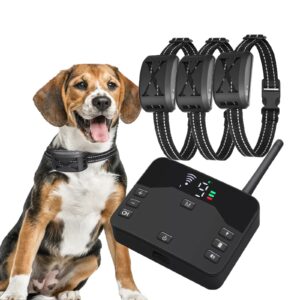 hexieden 2 in 1 wireless dog electric fence,pet boundary containment system,with rechargeable waterproof receiver,adjustable dog training collar electric dog boundary container,for3dogs