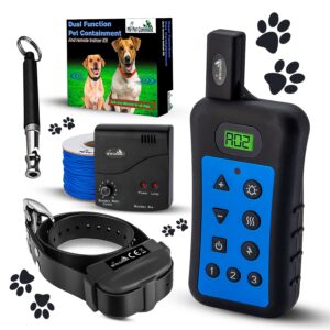 my pet command underground wireless dog shock collar fence system, dual function with remote dog training collar system safe pet containment waterproof extra thick durable polyolefin 13 awg wire fence