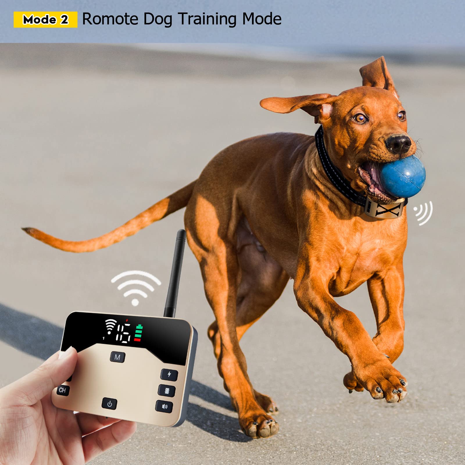 Rivulet Electric Wireless Dog Fence System Electric Dog Fence Training Collar w/Remote 2-in-1, Dog Containment Fence, Adjustable Vibration&Shock Rechargeable Pet Fence for Small Medium Large Dogs