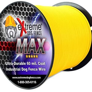 Yellow Maximum Performance Dog Fence Wire - 1000 Ft. 14 Gauge Wire with Ultra Thick 60 Mil Polyethylene Protective Jacket - Designed for Max Life Reliability and Low Signal Loss - Universal Compatible