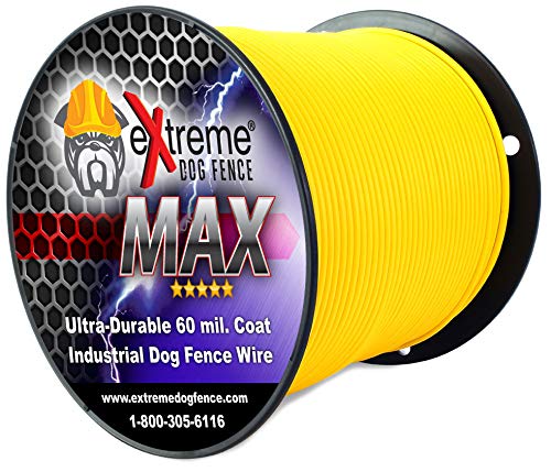 Yellow Maximum Performance Dog Fence Wire - 1000 Ft. 14 Gauge Wire with Ultra Thick 60 Mil Polyethylene Protective Jacket - Designed for Max Life Reliability and Low Signal Loss - Universal Compatible