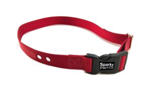 sparky pet co compatible with petsafe replacement 3/4" nylon strap with 2 holes spaced at 1.25" apart (red)