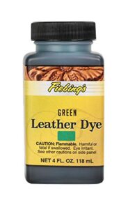 fiebing's leather dye - alcohol based permanent leather dye - 4 oz - green