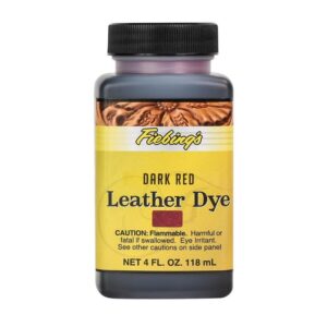 fiebing's leather dye - alcohol based permanent leather dye - 4 oz - dark red