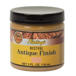 fiebing's antique finish (4 oz) - two-toned effect emphasizes leathercraft embossing - antiquing & restoration paste for contrasted accent finish on leather boot, shoe, purse, belt (neutral)