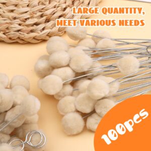 100 PCS Wool Daubers, Leather Dye Brush, Leather Dauber with 10 PCS Cleaning Swab Sticks for Leather Dying, Leather Making DIY Crafts Projects