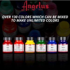 Angelus Brand Acrylic Paint Starter Kit 12 1oz Leather Vinyl Sneaker