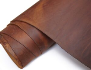 leather square 7-8oz (2.8-3.2mm) thick full grain cowhide tooling arts crafts leather heavy weight -jeereal (dark brown, 6"x12")