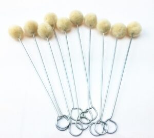 yueton pack of 10 wool daubers with metal handle for leather dyes, sealers