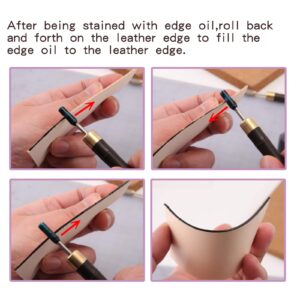 Aiegiuor Leather Edge Dye Paint Roll Pen on Applicator Working for Edge Coating Edge Kote Paint & finishes on Leather Edges Leather Touch up Pen Slub Leather Edge Oil Pen