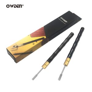 OWDEN 2Pcs. Leather Edge Dye Tool,Ebony Wood Handle, Double Bearing configure for Smooth Rolling.Edge Dye Roller Leather Edge Oil Printing Tool for Leather Craft Working