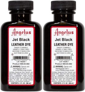 angelus leather dye jet black - 2 pack