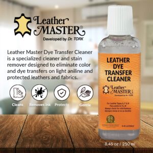 Leather Master Dye Transfer Cleaning Bundle - Repairs, Cleans, and Conditions. Will Remove Color and Dye Transfers from Furniture. Ideal for Couch, Boot, Car Interior Fabric, and Light Leather