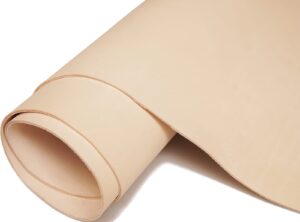 vegetable tanned leather sheets for crafts (3.5-4.0oz | 1.5mm thickness) full grain tooling leather thick cowhide crafting leather (creamy-1.5mm, 12"x12")