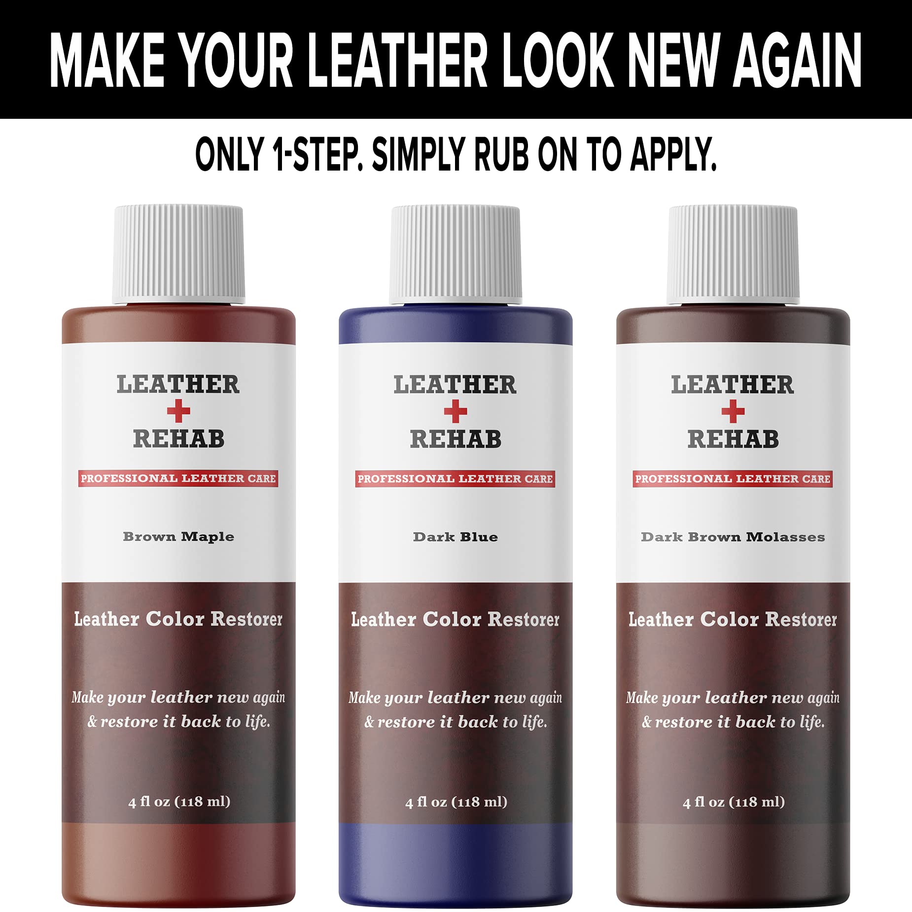 Leather Color Restorer - Light Gray - Repair Couch, Car Seat, Furniture, Sofa, Purse and Vinyl - 4 oz.