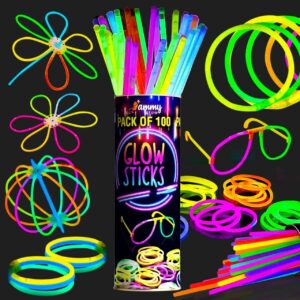 glow sticks bulk -205-pcs- glow in the dark eye glasses kit/party supplies tri bracelets- necklaces & more-12 hours glow party pack for kids- party favors for kids 8-12