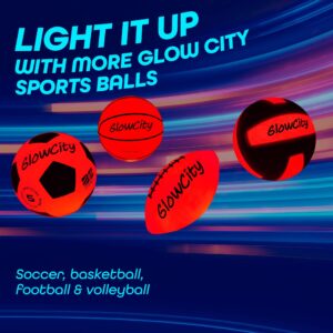 GlowCity Glow in The Dark Football - Light Up, Youth Size Footballs for Kids - LED Lights and Pre-Installed Batteries Included﻿