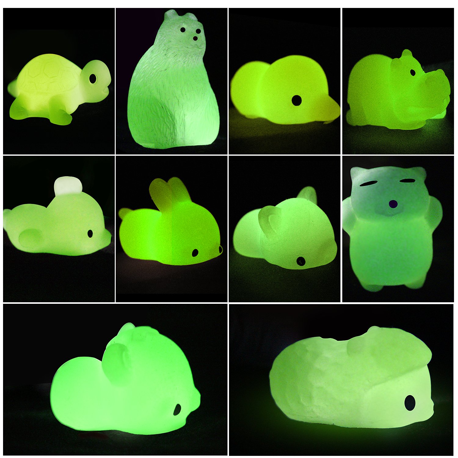 Outee 30 Pcs Mochi Animals Toys Glow in The Dark Mochi Toys Mini Stress Relief Toys Mochi Cat Relief Stress Toys Easter Gifts