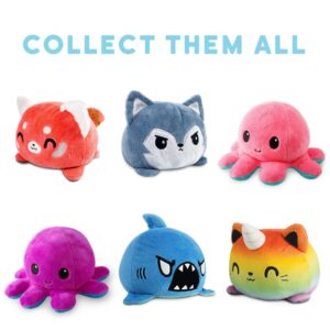 TeeTurtle - The Original Reversible Octopus Plushie - Glow in the Dark - Cute Sensory Fidget Stuffed Animals That Show Your Mood