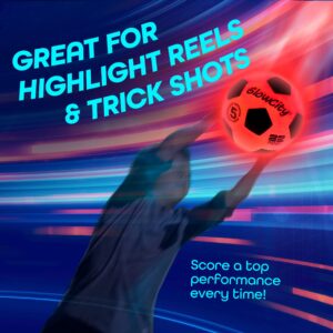 GlowCity Glow in The Dark Soccer Ball | Light Up Indoor/Outdoor Soccer Ball with 2 LED Lights | Pre-Installed Batteries | Fun Gift for Teens