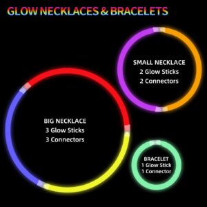 AIVANT Glow Sticks Bulk Party Supplies | 70 PCS 8 Inch Glowsticks with Connectors | Glow in the Dark Light Up Sticks Party Favors Decorations