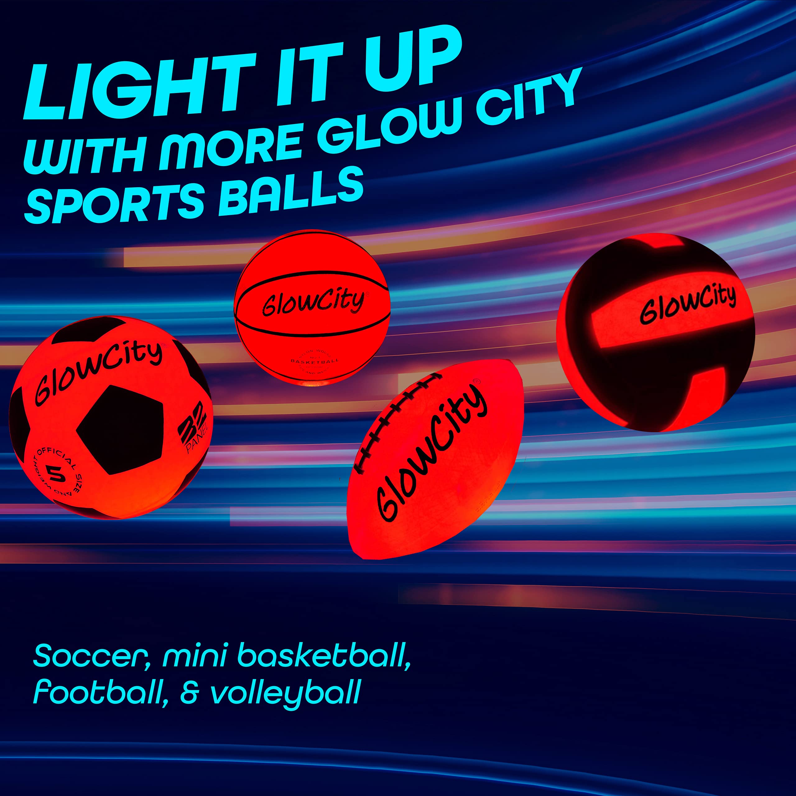 GlowCity LED Light-Up Basketball – Size 5, 27.5 inch, Ideal for Youth & Pre-Teen Night Games – Impact Activated Glow-in-The-Dark Fun, Nylon Wound Durability, Batteries Included