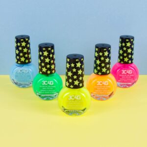 3C4G Glow in The Dark Nail Polish - Nail Polish Set for Girls & Teens - Includes 5 Glow in The Dark Colors - Non-Toxic Nail Polish Kit for Kids Ages 8+ by Make It Real