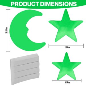 OIG Brands Glow in The Dark Stars and Planets 100-Piece (Green) 3D Glow in Dark Stars for Ceiling Decor with Constellation Map - includes Reusable Putty