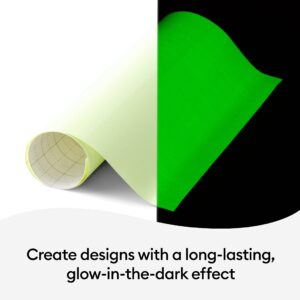 Cricut Glow in The Dark Vinyl - Removable, Ideal for Costumes & Apparel, Easy to Weed, Apply, & Remove, Strong Adhesive Vinyl, Leaves No Trace, Compatible with All Cricut Machines 12" x 24"