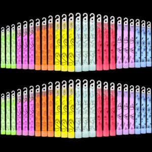 jenaai 48 pcs halloween assorted glow stick hanging wands glow in the dark party favors halloween party favors supplies halloween goodie bag fillers, 8 styles