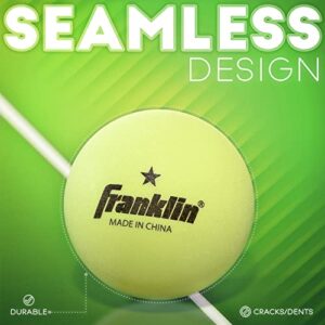 Franklin Sports Glow in The Dark Ping Pong Balls - Official Size + Weight 40mm Table Tennis Balls - One Star Glow in The Dark Ping Pong Balls - Durable High Performance Balls - Green - 6 Pack