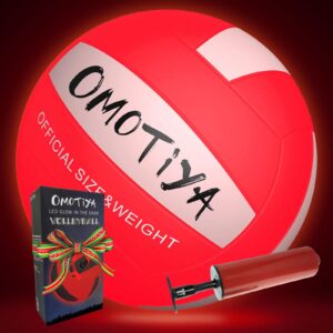 omotiya glow in the dark volleyball, led light up volleyball, outdoor volleyball gifts for boys and girls, night glowing ball, soft volleyballs gifts ideas for age 8, 9, 10, 11, 12, 13+ kids teens