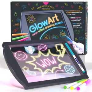 marvin's magic - neon glow craft kit - craft set - light up tracing pad - drawing tablet kids - neon magic kit - childrens craft kits - battery powered doodle pad - glow art neon drawing board