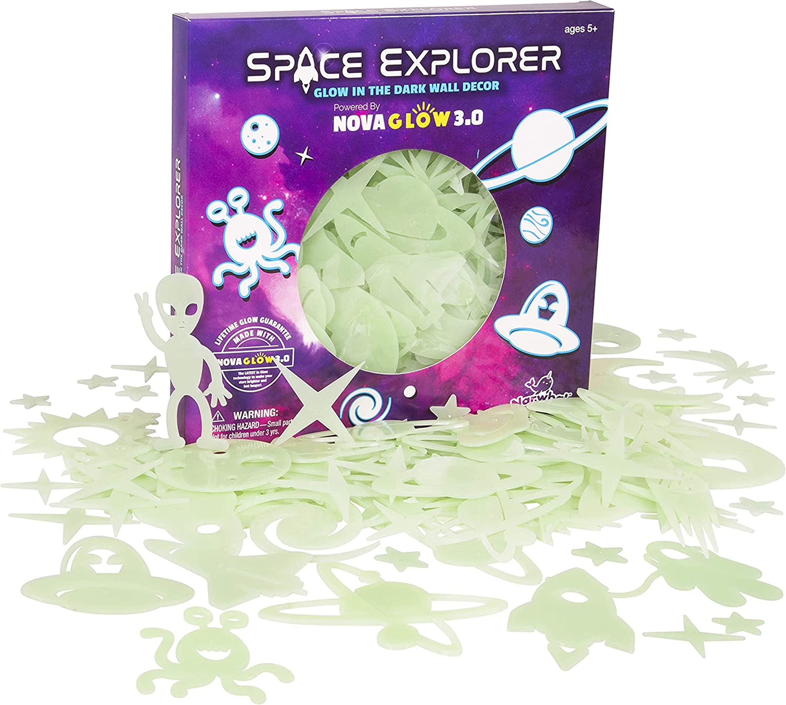 Space Themed Glow in The Dark Stars, Astronauts, Aliens, UFO's, Rockets, Planets, Comets, Asteroids, Spaceships & More! 200 Glow in The Dark Stars for Ceiling