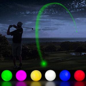 THIODOON Glow in The Dark Golf Balls Light up Led Golf Balls Night Golf Gift Sets for Men Kids Women 6 Pack (6 Colors in one)