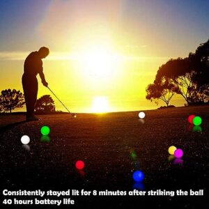 THIODOON Glow in The Dark Golf Balls Light up Led Golf Balls Night Golf Gift Sets for Men Kids Women 6 Pack (6 Colors in one)