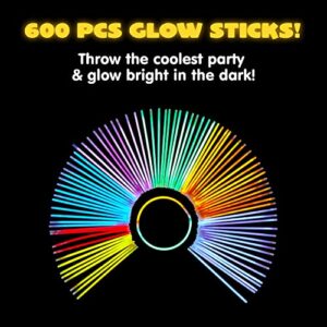 JOYIN 100 Pcs Glow Sticks Bulk 8" Glowsticks, Glow Stick Bracelets Necklaces, Glow in the Dark Party Favors, Easter, Christmas, Halloween Party Supplies Pack, Football Party Supplies