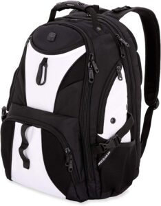 swissgear 1900 scansmart tsa 17-inch laptop backpack, white/black