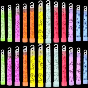 jenaai 24 pcs halloween glow sticks bulk hanging wands 6 inch mini glow sticks halloween goodie bags fillers glow in the dark party favors halloween party favors halloween party supplies, 8 styles