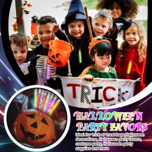 Jenaai 24 Pcs Halloween Glow Sticks Bulk Hanging Wands 6 Inch Mini Glow Sticks Halloween Goodie Bags Fillers Glow in the Dark Party Favors Halloween Party Favors Halloween Party Supplies, 8 Styles